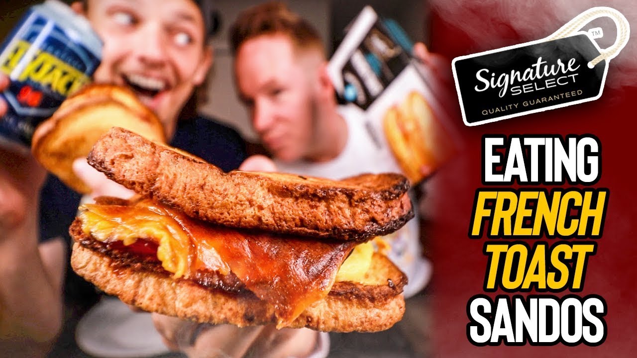 Eating Signature Select's French Toast Breakfast Sandwiches - YouTube