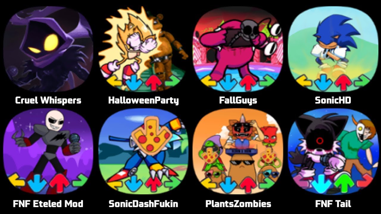 FNF Cruel Whispers, FNF Oblivion, FNF Vorex, FNF Sonic HD, FNF Fall ...