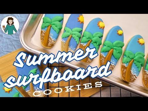 Surfboard Cookies - A Cookie Decorating Tutorial - YouTube