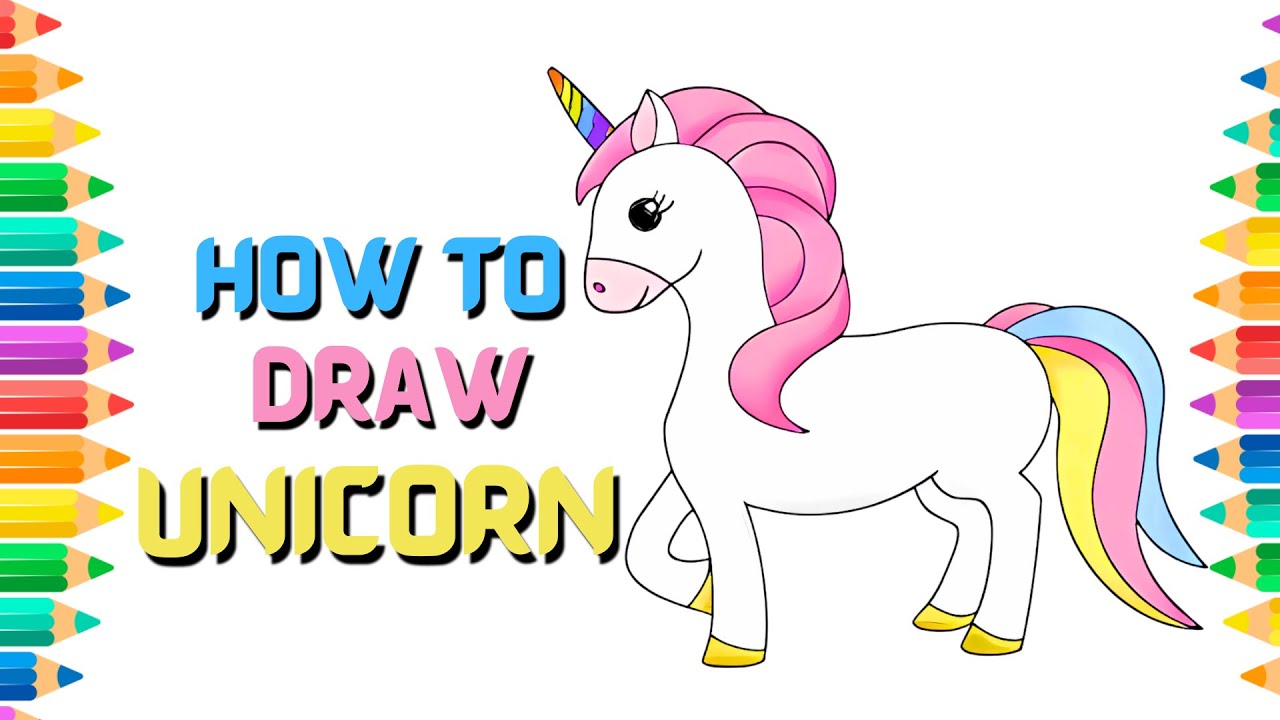 How to Draw a Unicorn Drawing Easy Step by Step for Kids | Draw Tickle ...