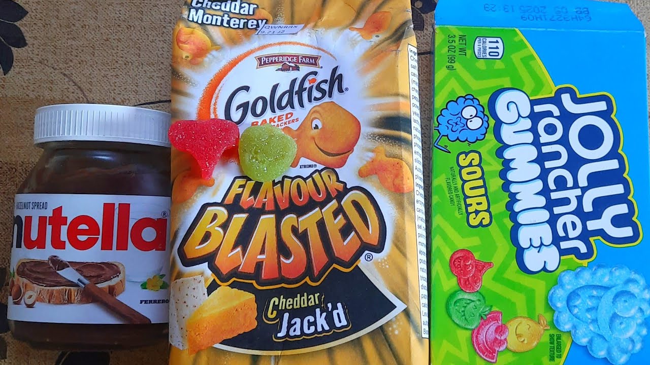 Goldfish Flavour Blasted nutella Jolly rancher Sour gummies Cherry ...
