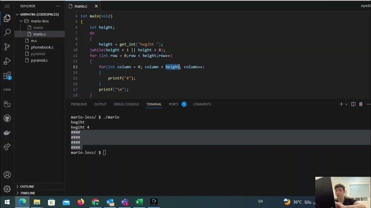 problem set1 |mario | cs50 | باللغة العربية - YouTube