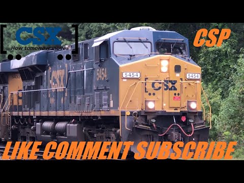A 170 Car Q470-26 Departs Fay NC W/[CSXT]5454 [ES40DC]& 5433 ES40DC For power On the #1 Track ...