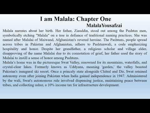 I am Malala: Chapter One (Summary/Notes) - YouTube