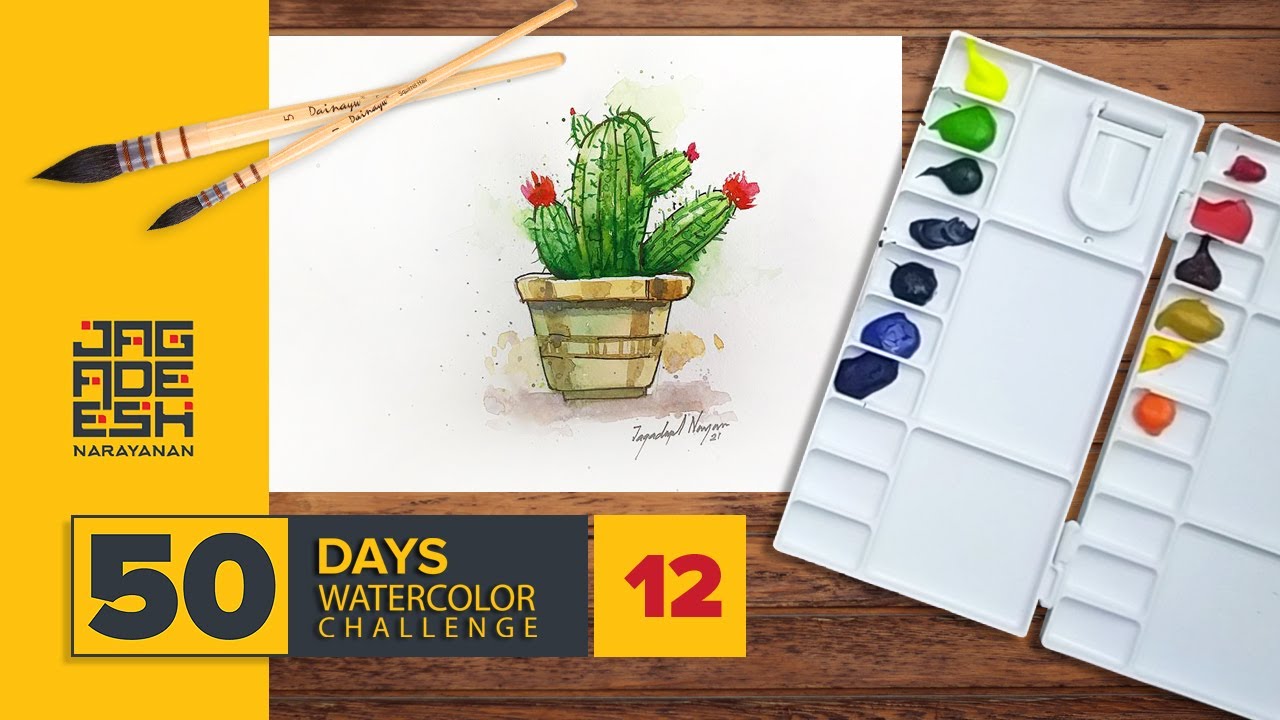 #12 Art Challenge | Easy Watercolor painting for beginners/how to paint ...