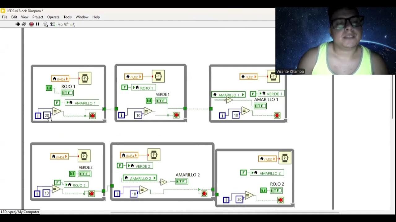 creación y explicación de semáforo en labview 2 vias - YouTube