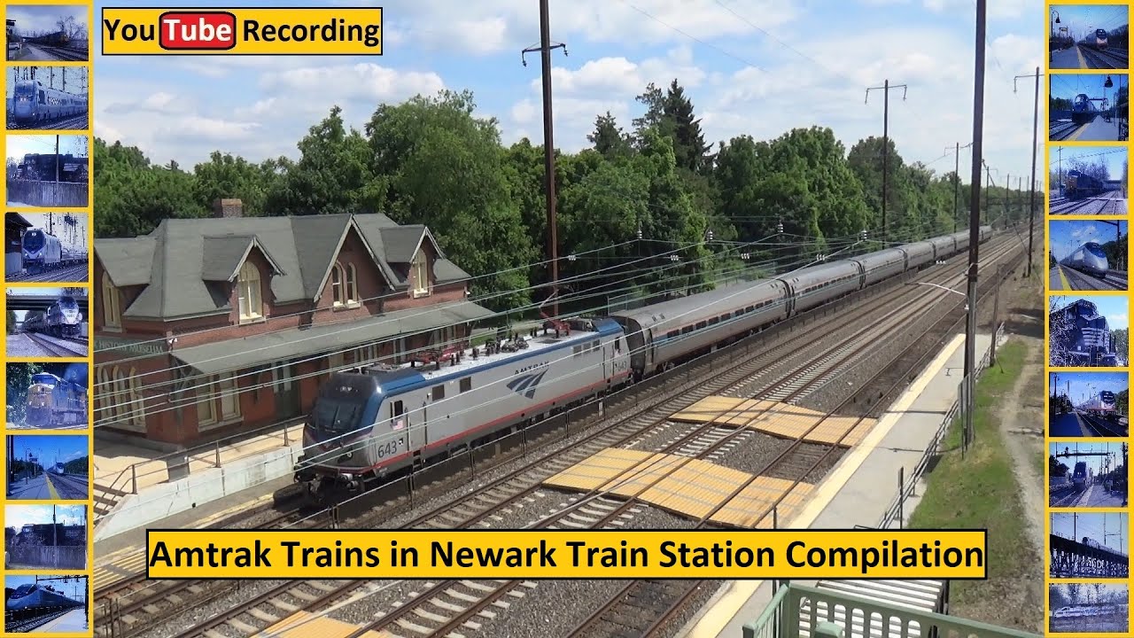 Amtrak Trains in Newark Train Station Compilation - YouTube Recording ...