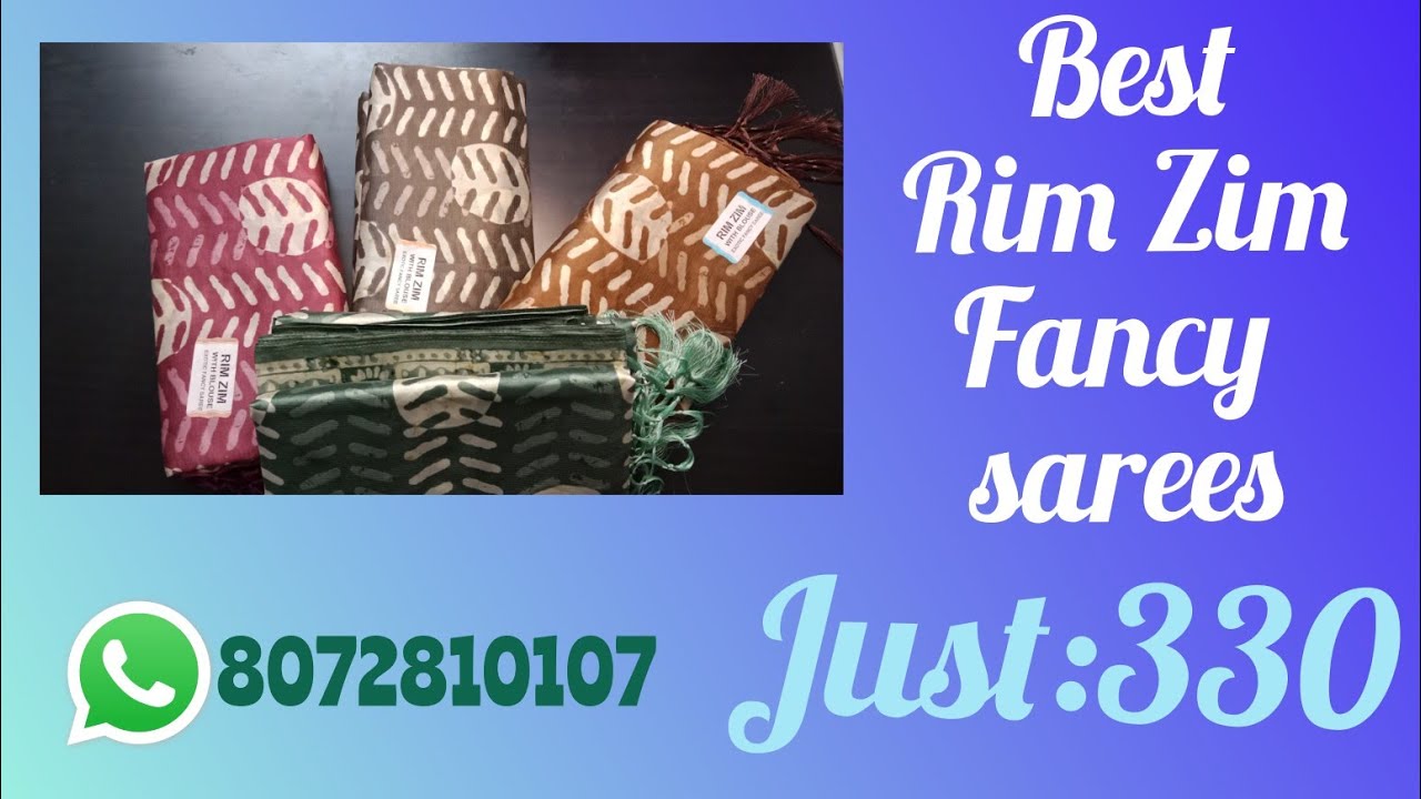 best Rim Zim fancy sarees just 330 only - YouTube