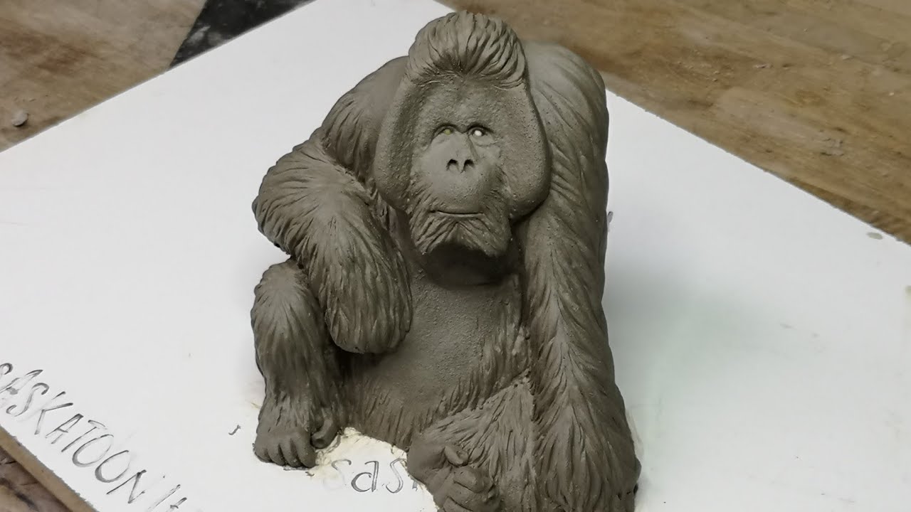 Sculpting a little Orangutan in Clay - sculpture timelapse - YouTube