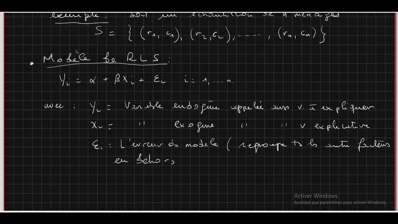 1- Regression linéaire simple - Le modèle - YouTube
