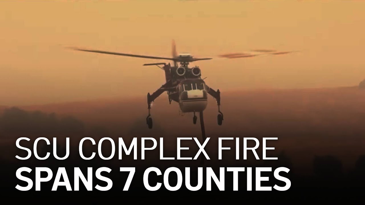 SCU Lightning Complex Fire Spans 7 Counties - YouTube