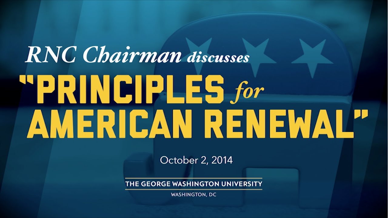 RNC Chairman Reince Priebus Outlines “Principles for American Renewal ...