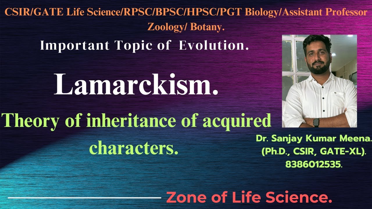 Lamarckism.(Evolution). CSIR/GATE/NEET/RPSC/MPPSC/HPSC/BPSC PGT BIOLOGY ...