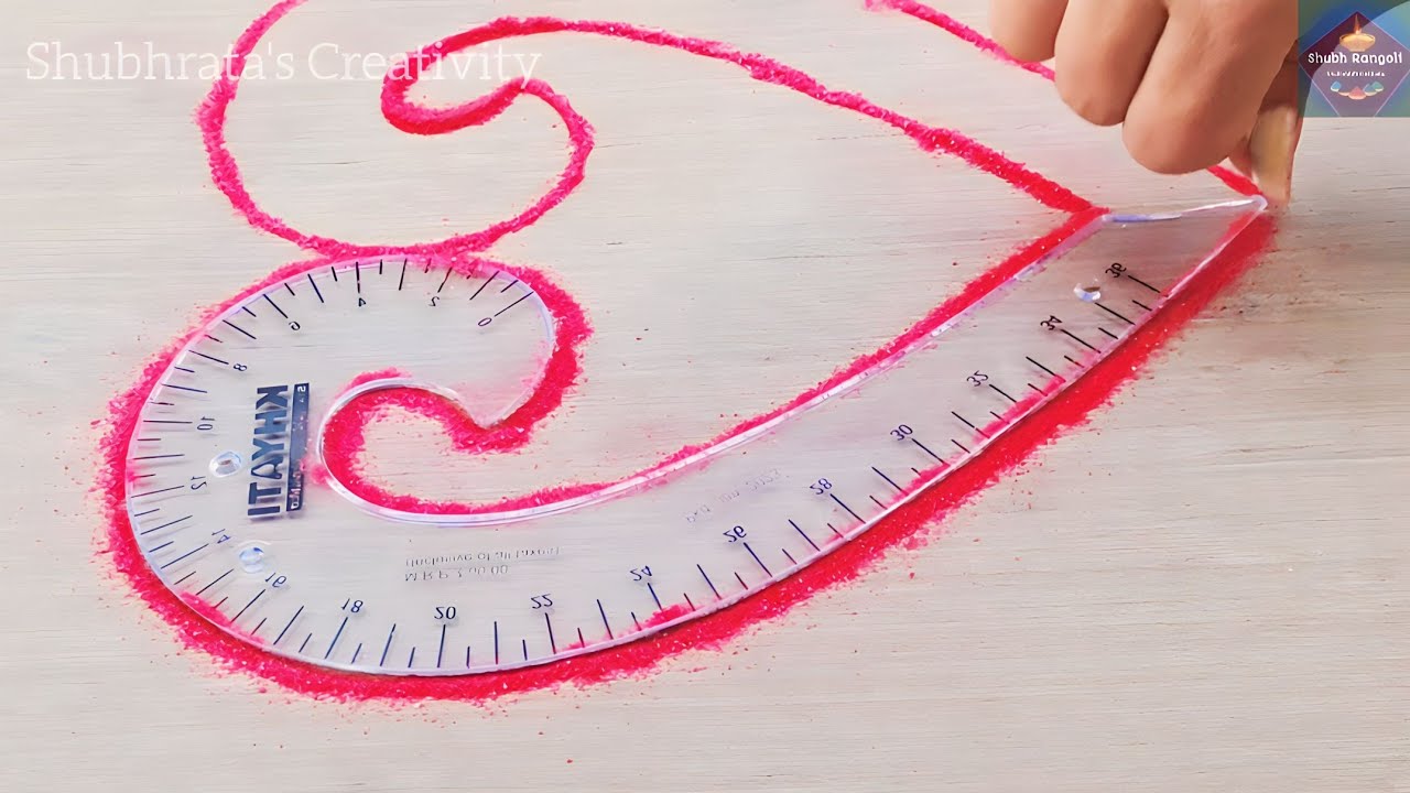 Lovely Heart ️ Rangoli Design || Very Attractive Heart Shape Rangoli ...