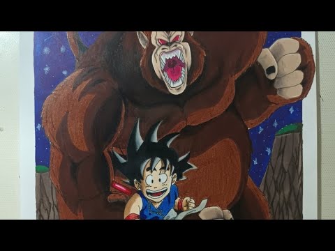 Speed Drawing Goku Oozaru Dragonball clássico #drawing #draw #desenho # ...