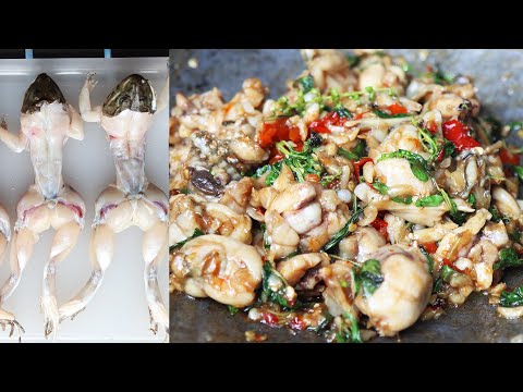 Tayland'da kurbağalar böyle pişiriliyor! Fesleğenli kızarmış kurbağa ve Sarımsaklı taze biber