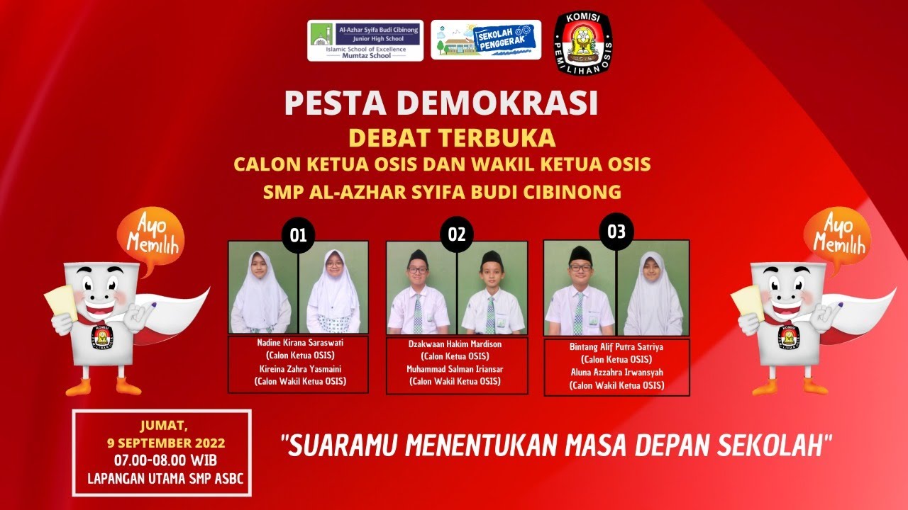 Debat Calon Ketua dan Wakil Ketua OSIS SMP ASBC Tahun 2022 - YouTube