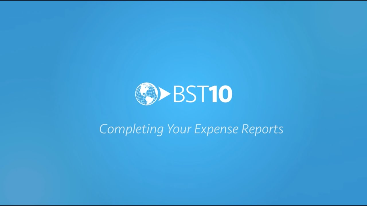 Completing Your Expense Reports with BST10 - YouTube