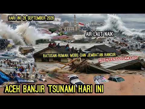 AIR LAUT NAIK ACEH HARI INI ! BANJIR TSUNAMI SAPU ACEH, RATUSAN RUMAH HANCUR, MOBIL & JEMBATAN PUTUS