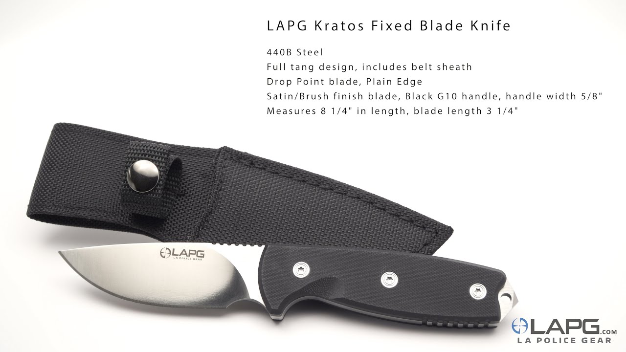 LA Police Gear - Kratos Fixed Blade Knife - YouTube