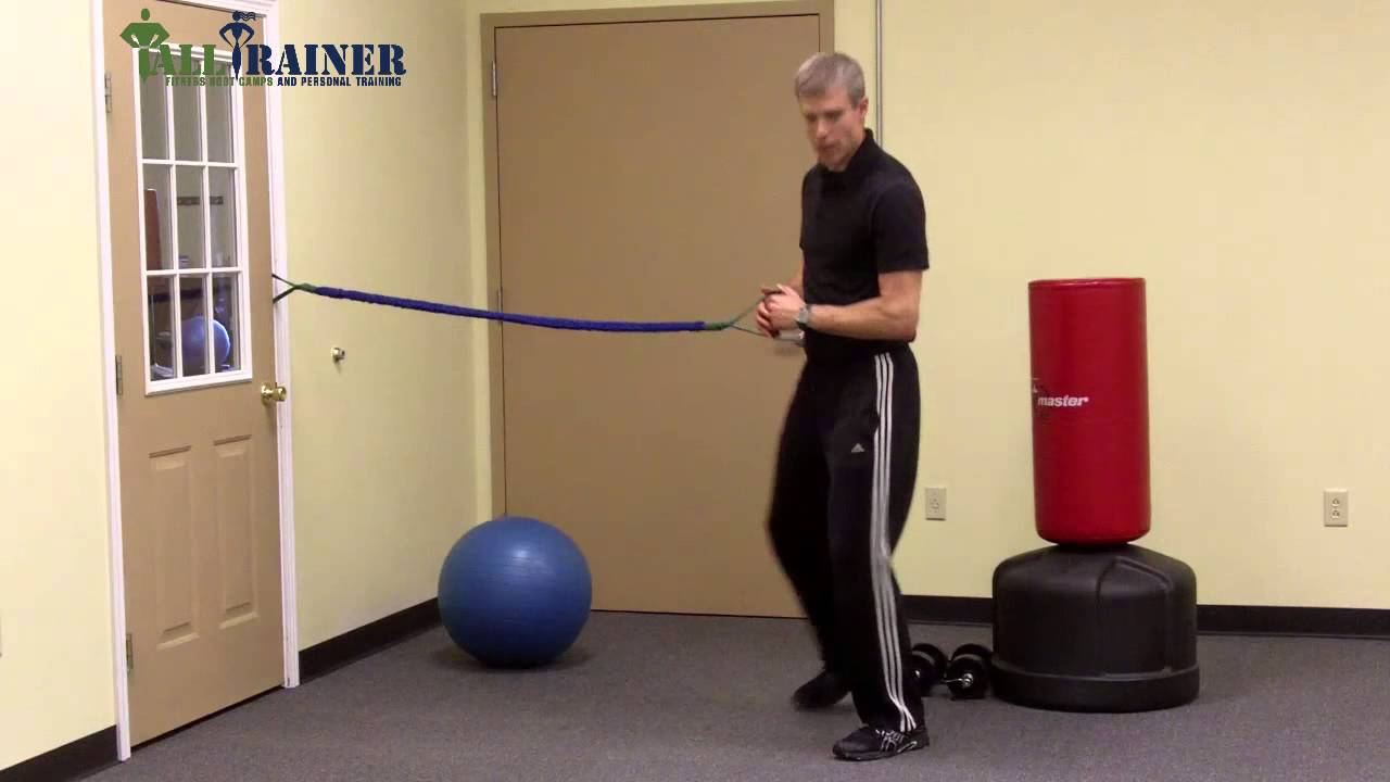 One Arm Back Fly with Exercise Band - YouTube