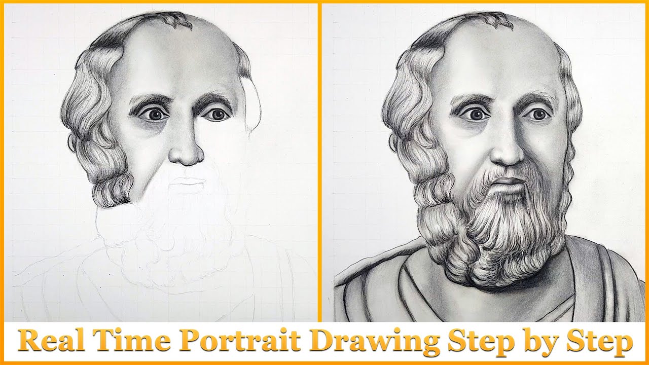 How to Draw Plato - Real Time Portrait Drawing: A Step by Step ...