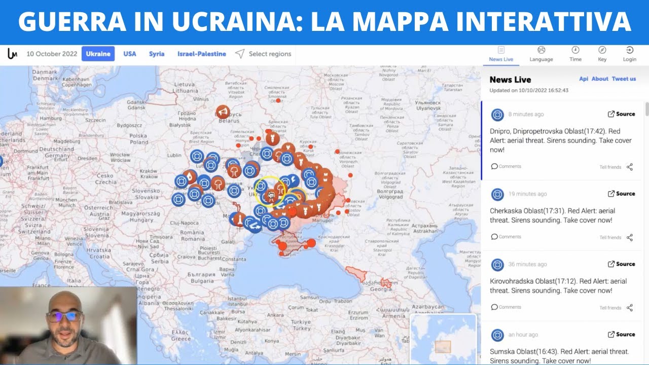 GUERRA in UCRAINA: La mappa interattiva sempre aggiornata - YouTube