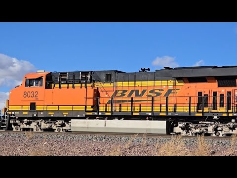 BNSF 8032 west in Kingman Arizona from 2 different angles. 11/15/2024. - YouTube