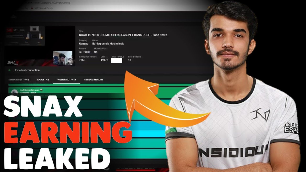 Snax Accidentally REVEALED His Youtube Streams EARNING | SNAX GAMING ...