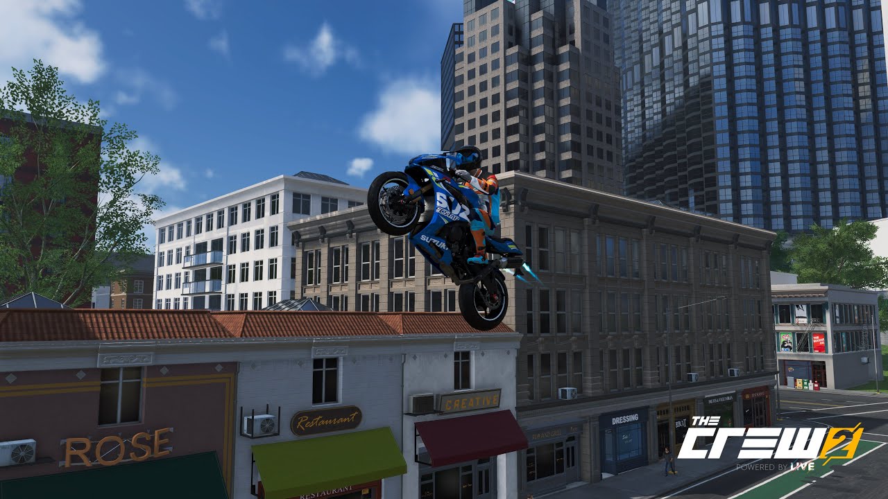 the crew 2 - the big jump with all road motorcycle in the cew 2 - YouTube