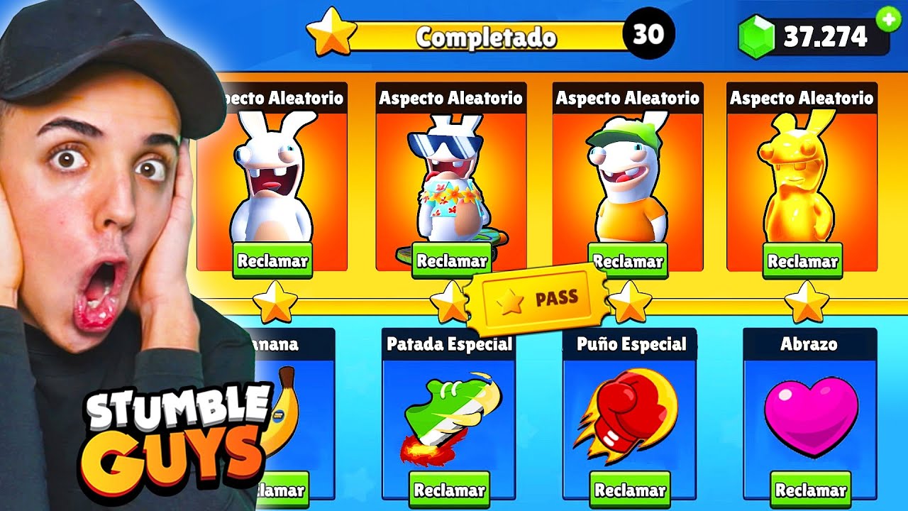 COMPLETÉ al MAXIMO TODO el NUEVO PASE de STUMBLE GUYS! 😍 *Rabbits ...