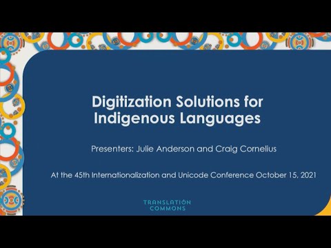 Digitization Solutions for Indigenous Languages UNICODE 45 - YouTube