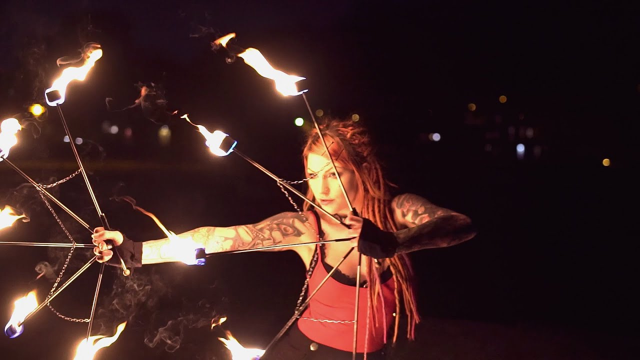 Fire Dance Night at the Park with Iso Hoop, Fans and Poi - YouTube