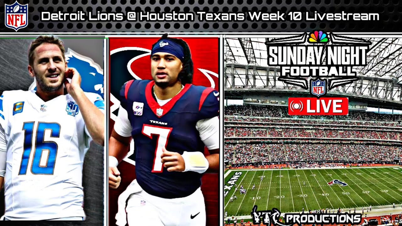 LIVE: Houston Texans vs Detroit Lions NFL Week 10 Livestream/Play By ...