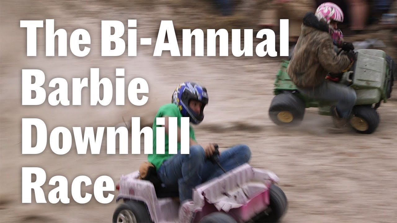 The Bi-Annual Downhill Barbie Race Is Too Cool - YouTube