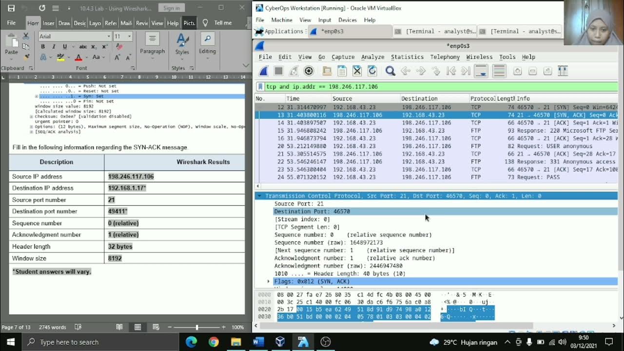 10.4.3 Lab - Using Wireshark to Examine TCP and UDP Captures - ILM.docx - YouTube