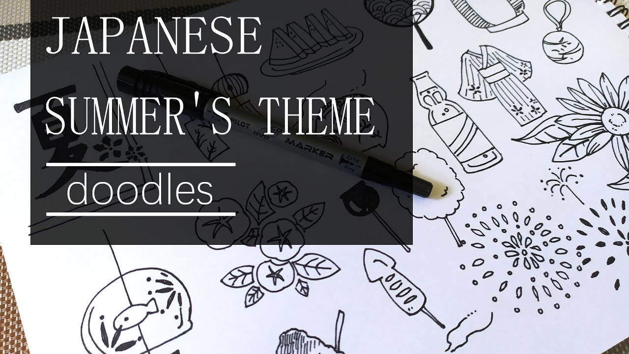 Doodle Arts|Japanese Summer’s Theme|Cute and Simple|for Beginner|Milly ...