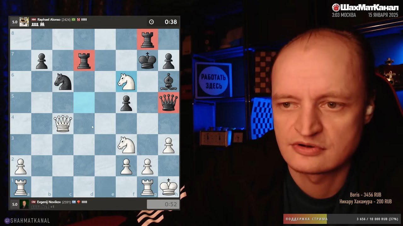 20250114 ТУРНИР Titled Tuesday 3+1 и БИТВА с мастерами 3+0 Chess.com ...