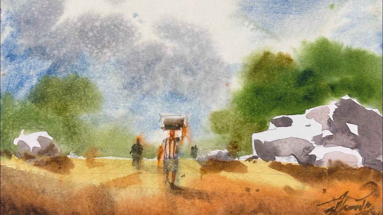 Easiest watercolour painting Best way to learn Wet on wet water colour ...