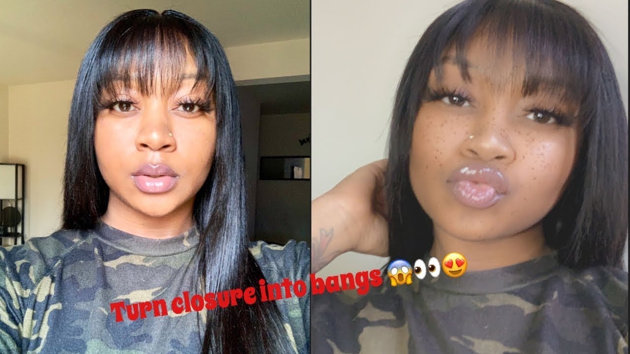 How To get bangs with a closure - YouTube