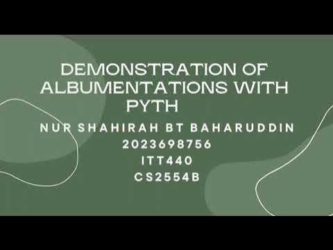 DEMONSTRATION OF ALBUMENTATIONS WITH PYTHON. - YouTube
