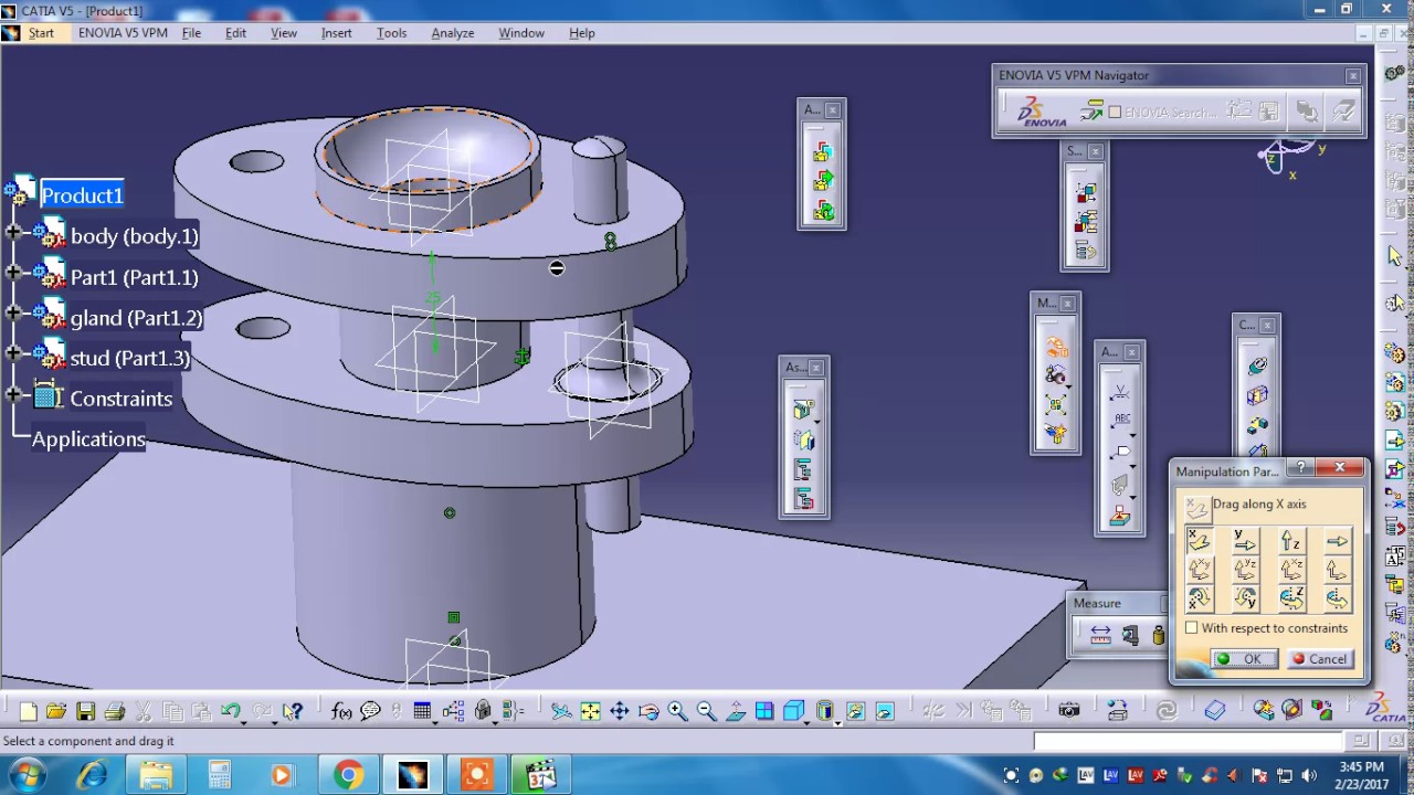Stuffing Box Assembly Catia v5 - YouTube