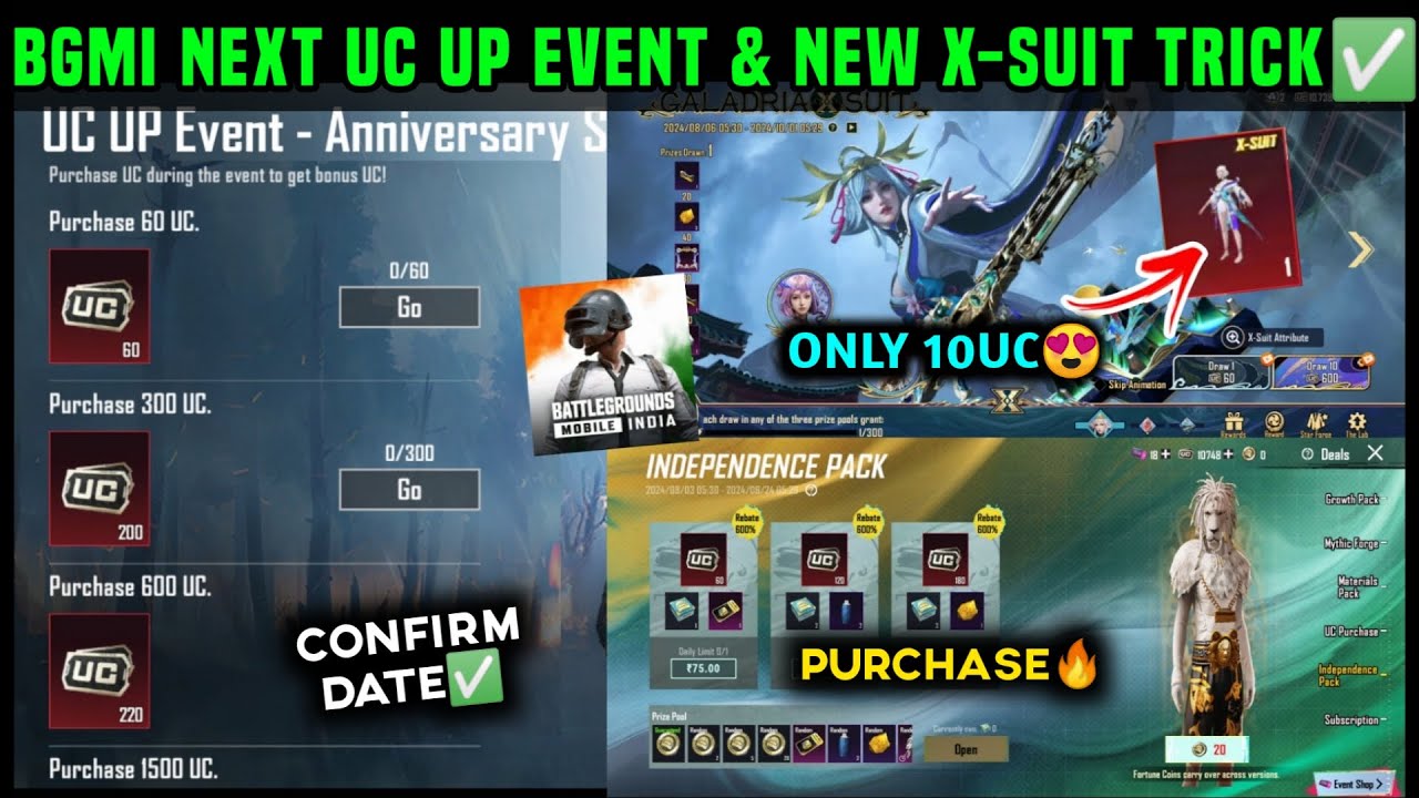BGMI NEXT UC UP EVENT DATE / BGMI NEW X SUIT CRATE OPENING TRICK / BGMI ...