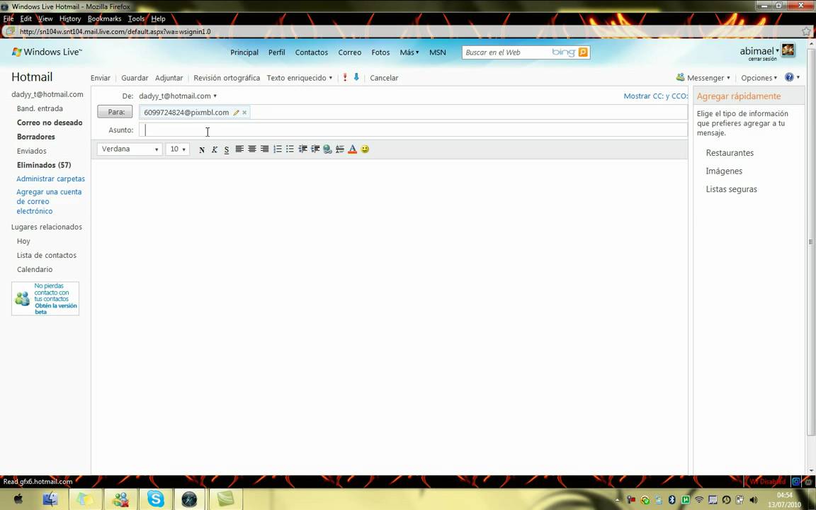 envia mensaje de texto de msn a tu telefono virgin mobile - YouTube