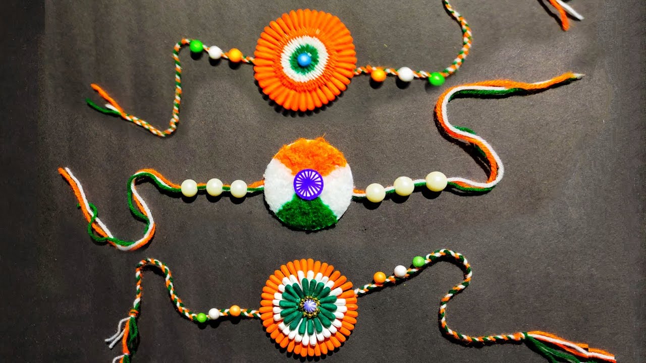 DIY-Indian Tricolour 3 Rakhi || Independence Day Special Handmade Rakhi ...