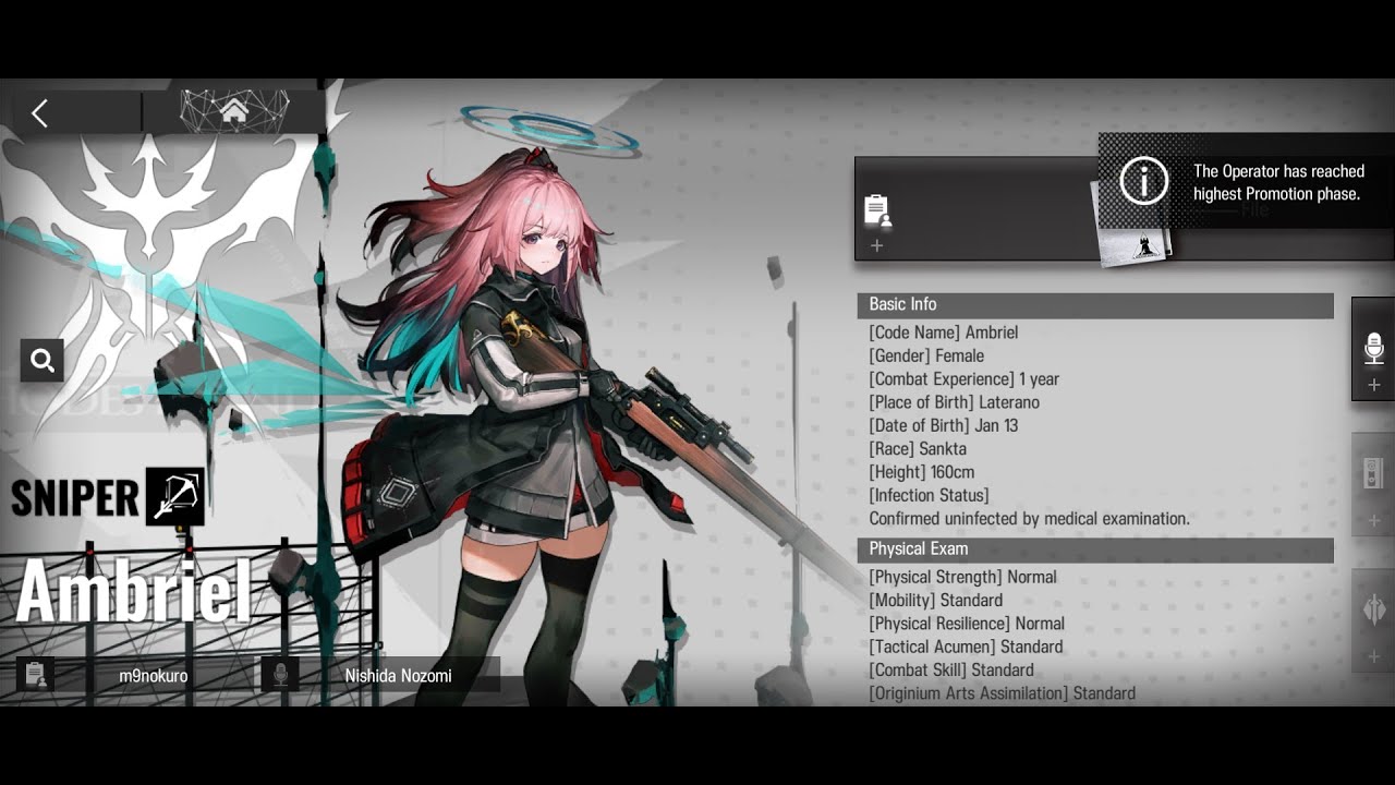 Arknights / Operator File / Narration and Voice Lines (JP) / Ambriel ...