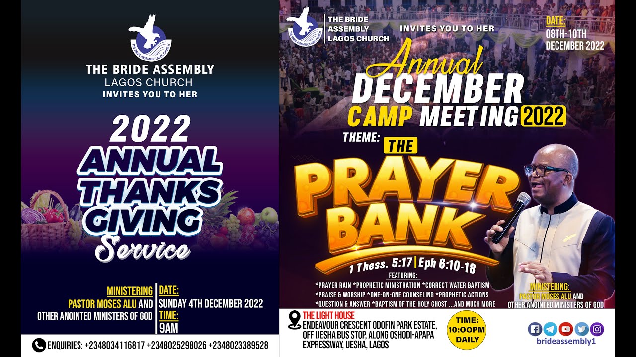THE BRIDE ASSEMBLY INVITES YOU TO HER 2022 ANNUAL DECEMBER PRAYER CAMP ...