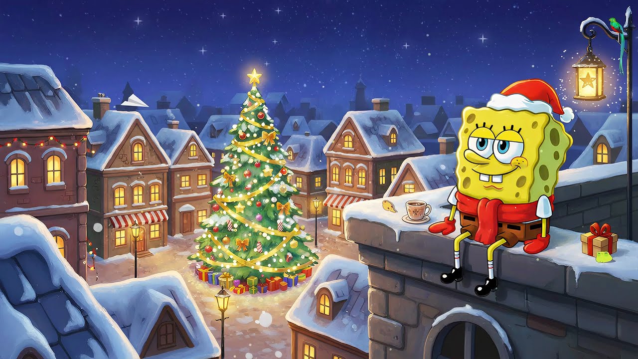 SpongeBob's Christmas Chill 🍂 Warm Lofi Beats for Studying & Sleep ☕ Cozy Winter Vibes - YouTube