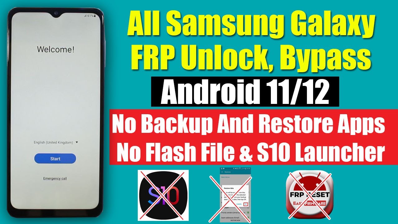 Samsung Frp Bypass Android 11 & 12 Without Backup And Restore Apps ...