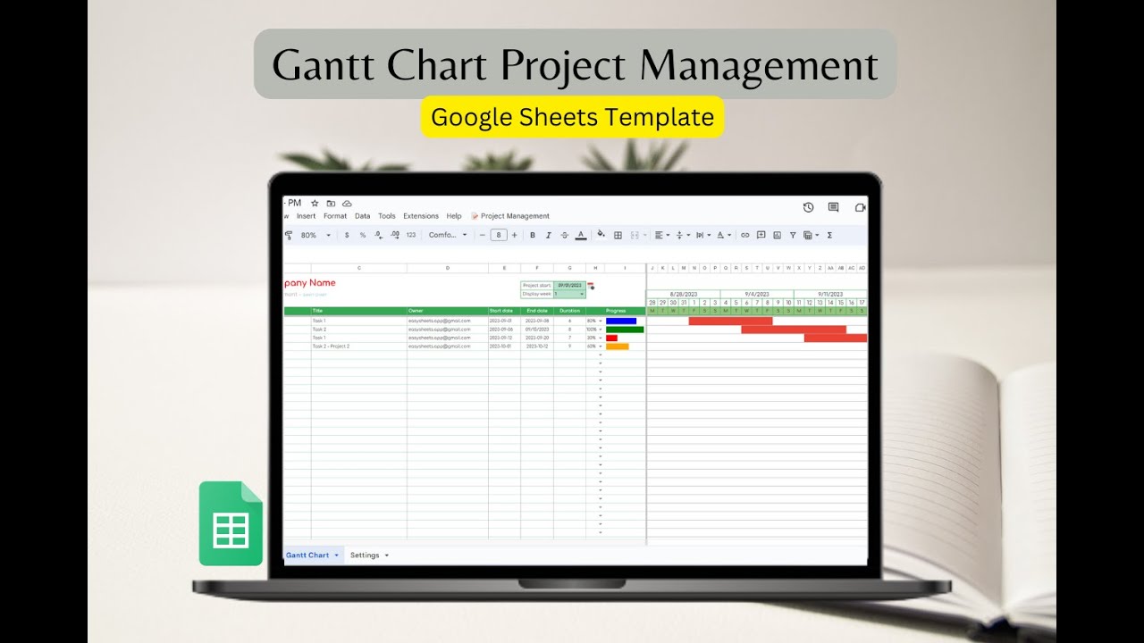 Gantt Chart for Project Management | Google Sheets Template #googlesheets #template - YouTube